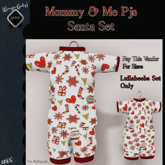 Second Life Marketplace - {Boujee Baby} Mommy & Me Santa Pj Pajama Matching Outfit Set For ...